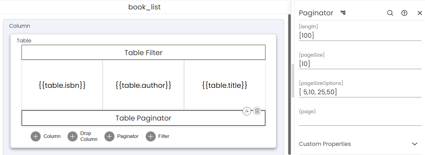 How to configure Paginator and Sort in a table in SSD? - Training ...